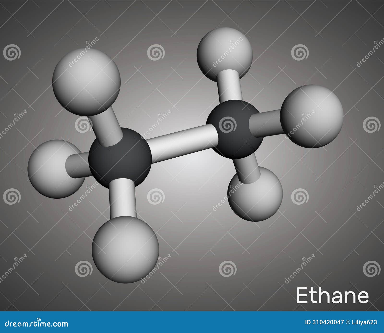 Ethane C2H6 Molecule. Molecular Model Stock Illustration - Illustration ...