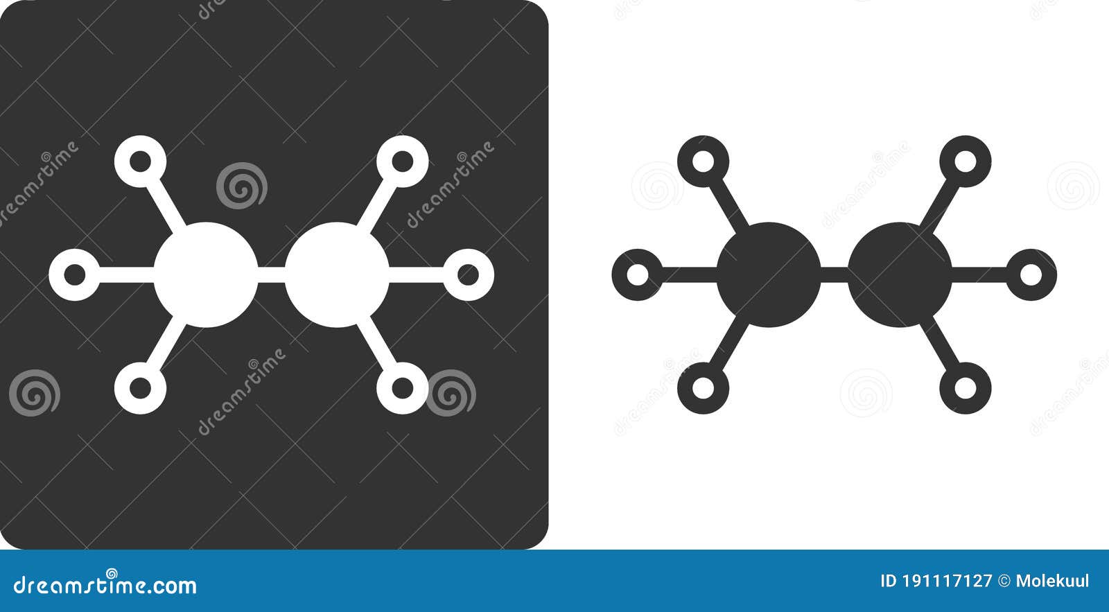 Ethane Hydrocarbon Molecule, Flat Icon Style. Hydrogen and Carbon Atoms ...
