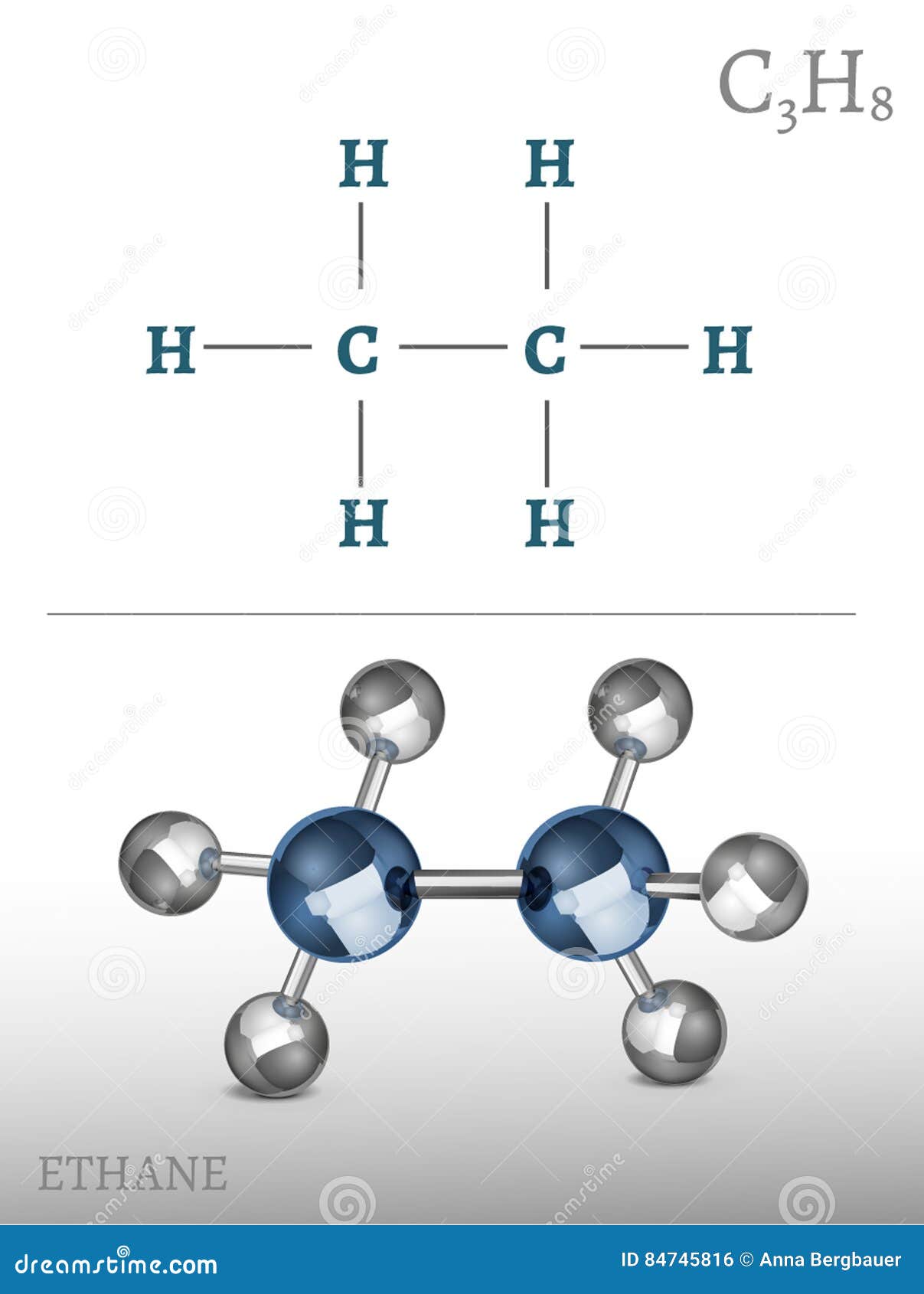 Ethane Molecule Image stock vector. Illustration of bimethyl - 84745816