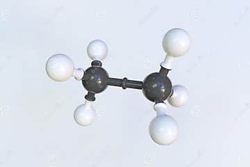 Ethane Molecule, Isolated Molecular Model. 3D Rendering Stock ...