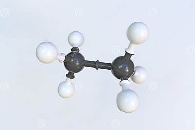 Ethane Molecule, Isolated Molecular Model. 3D Rendering Stock ...