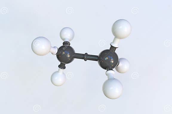 Ethane Molecule, Isolated Molecular Model. 3D Rendering Stock ...