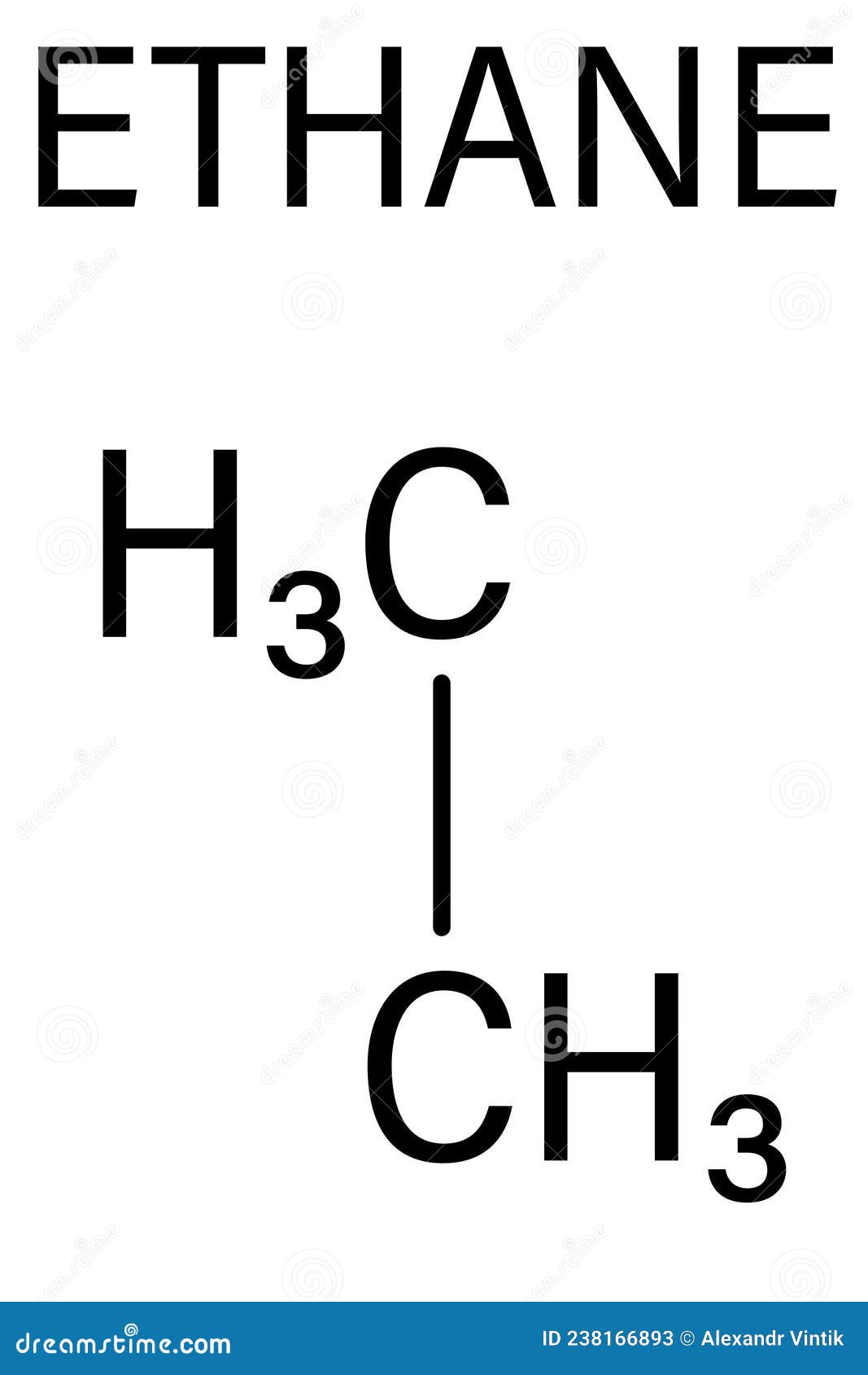 Ethane Natural Gas Component Molecule. Skeletal Formula. Chemical ...