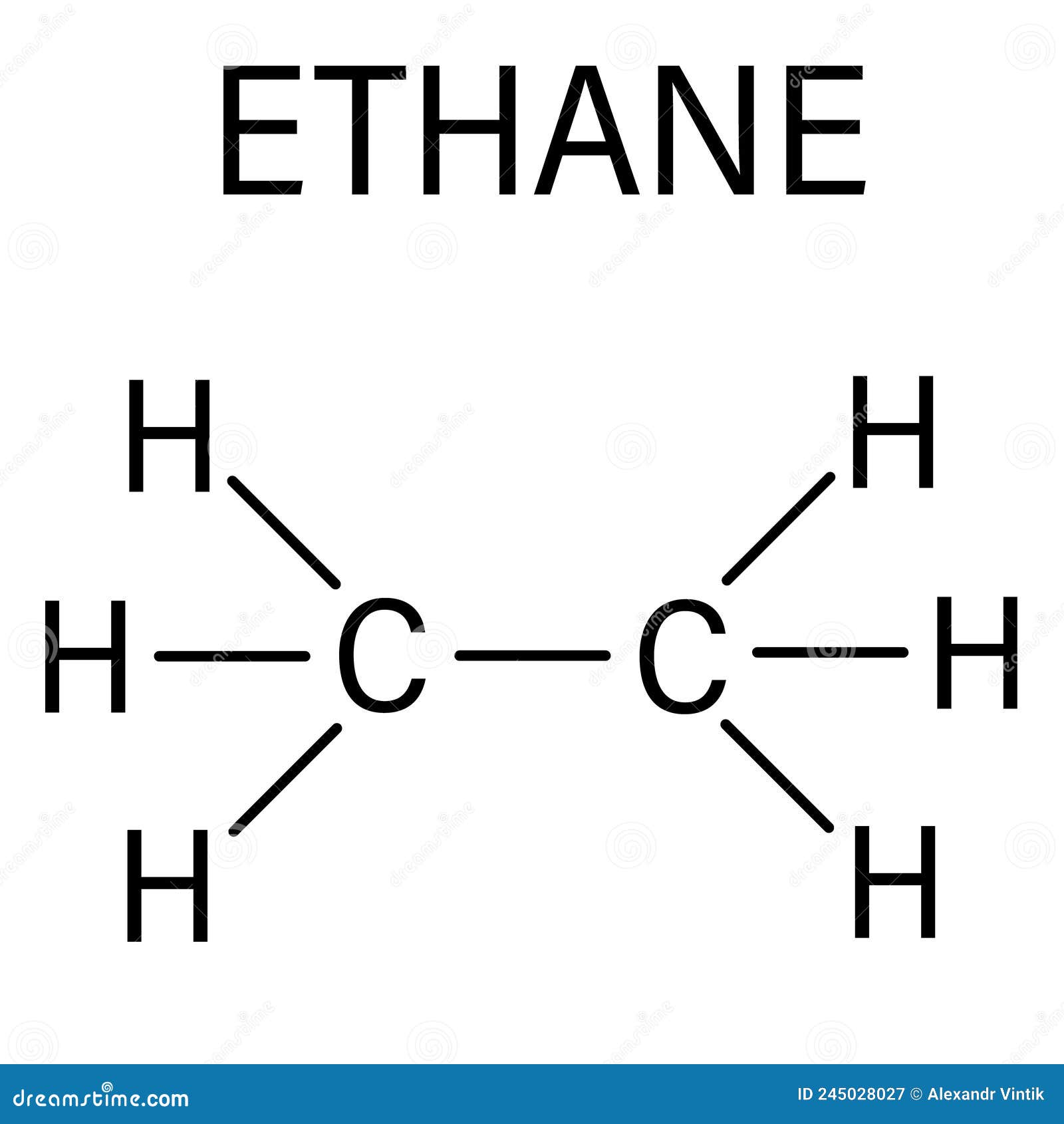 Ethane Natural Gas Component Molecule. Skeletal Formula Stock Vector ...