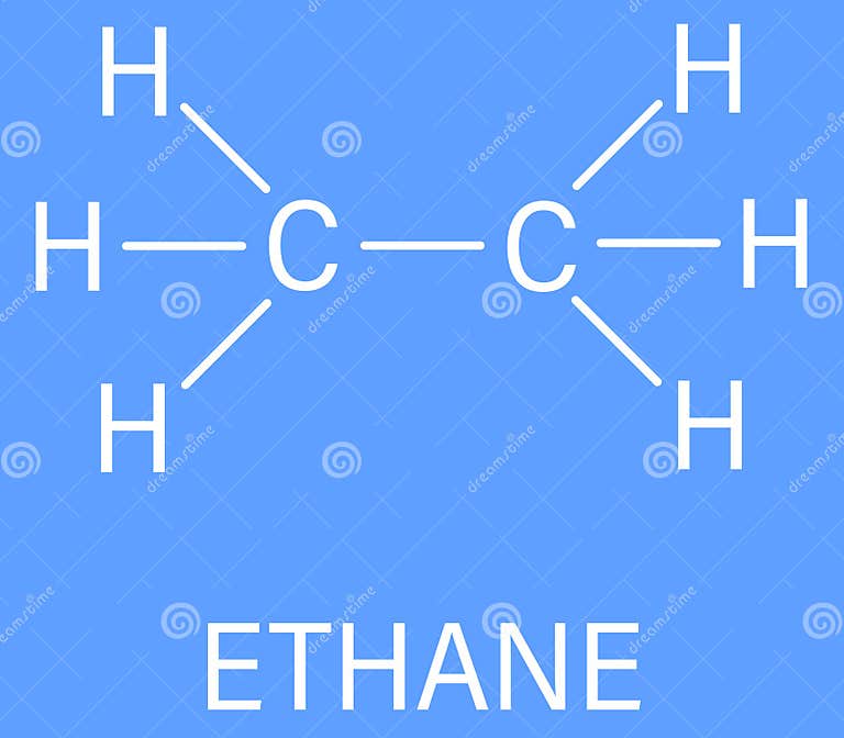 Ethane Natural Gas Component Molecule. Skeletal Formula Stock Vector ...