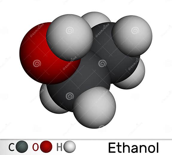 Ethanol, Ethyl Alcohol C2H5OH Molecule. Molecular Model Stock ...