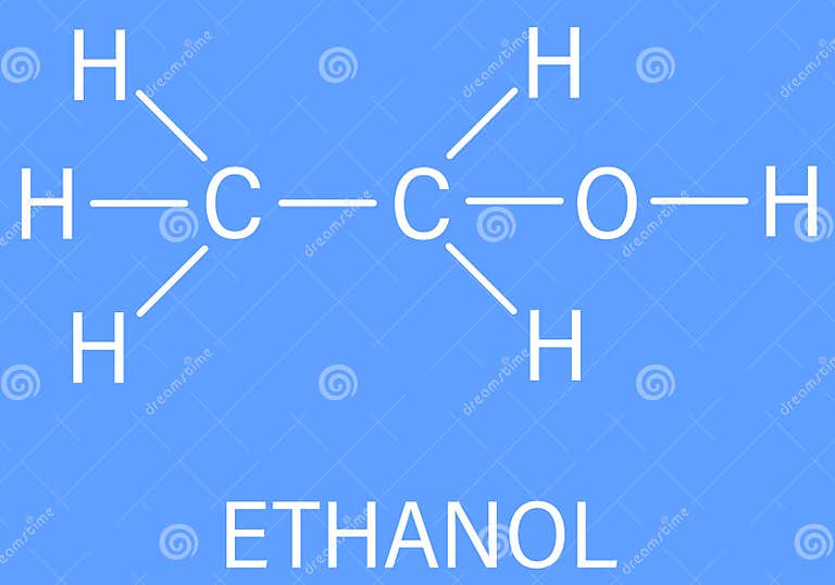 Ethanol, Ethyl Alcohol Molecule, Chemical Structure. Skeletal Formula ...