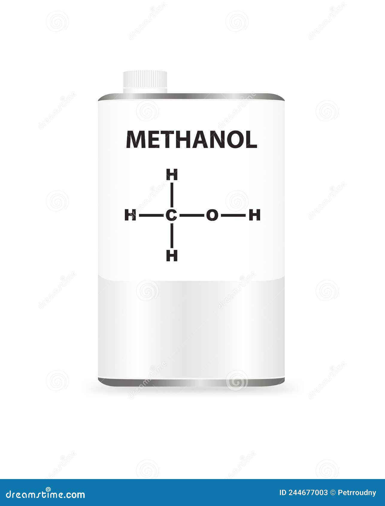 Vector Metal Liquid Container Can with Alcohol Methanol. Illustration ...