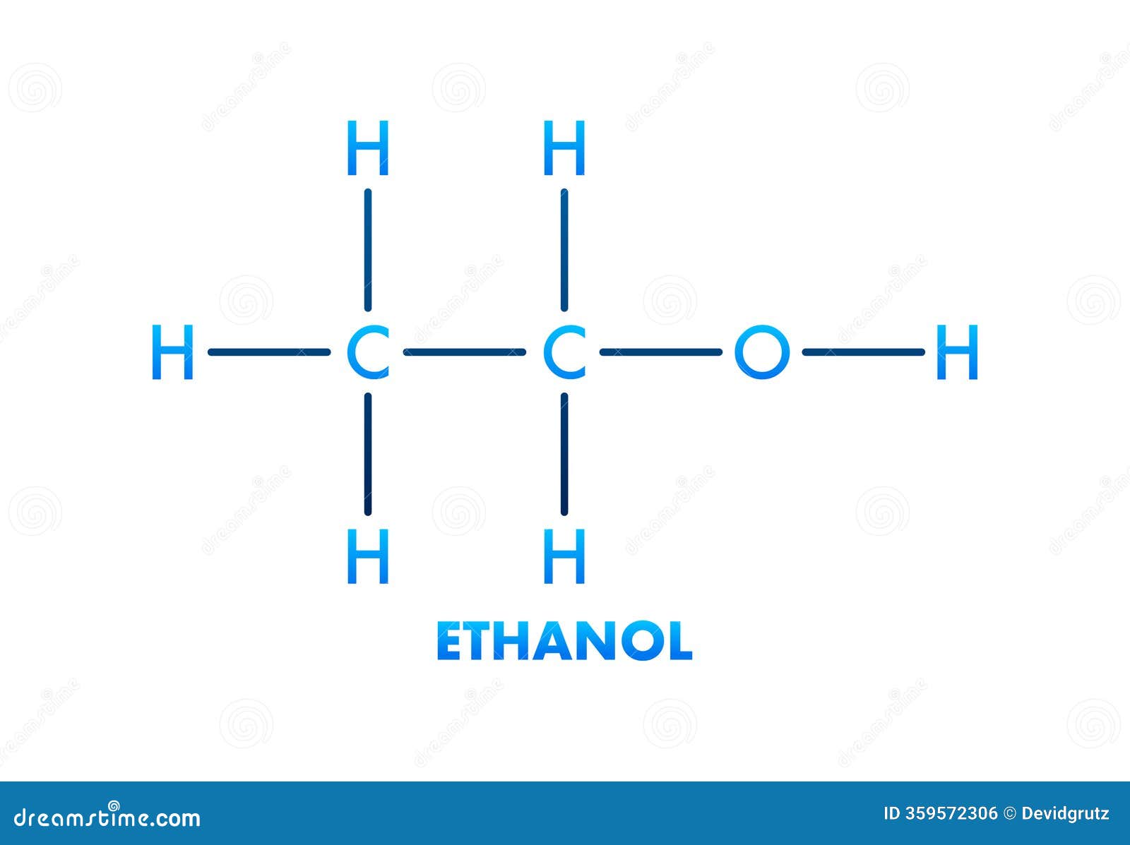 Ethanol Molecular Structure With Glowing Bonds On Dark Background ...