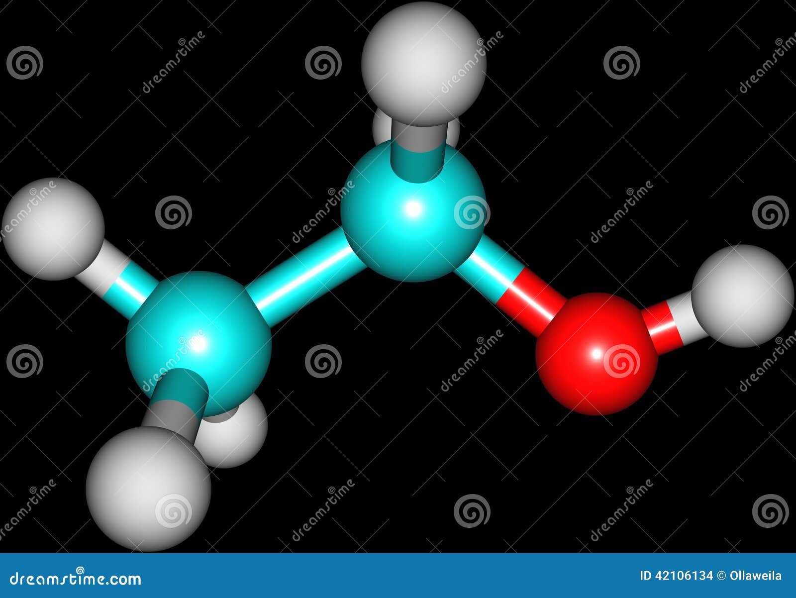 Ethanol Molecular Structure Isolated on Black Stock Illustration ...