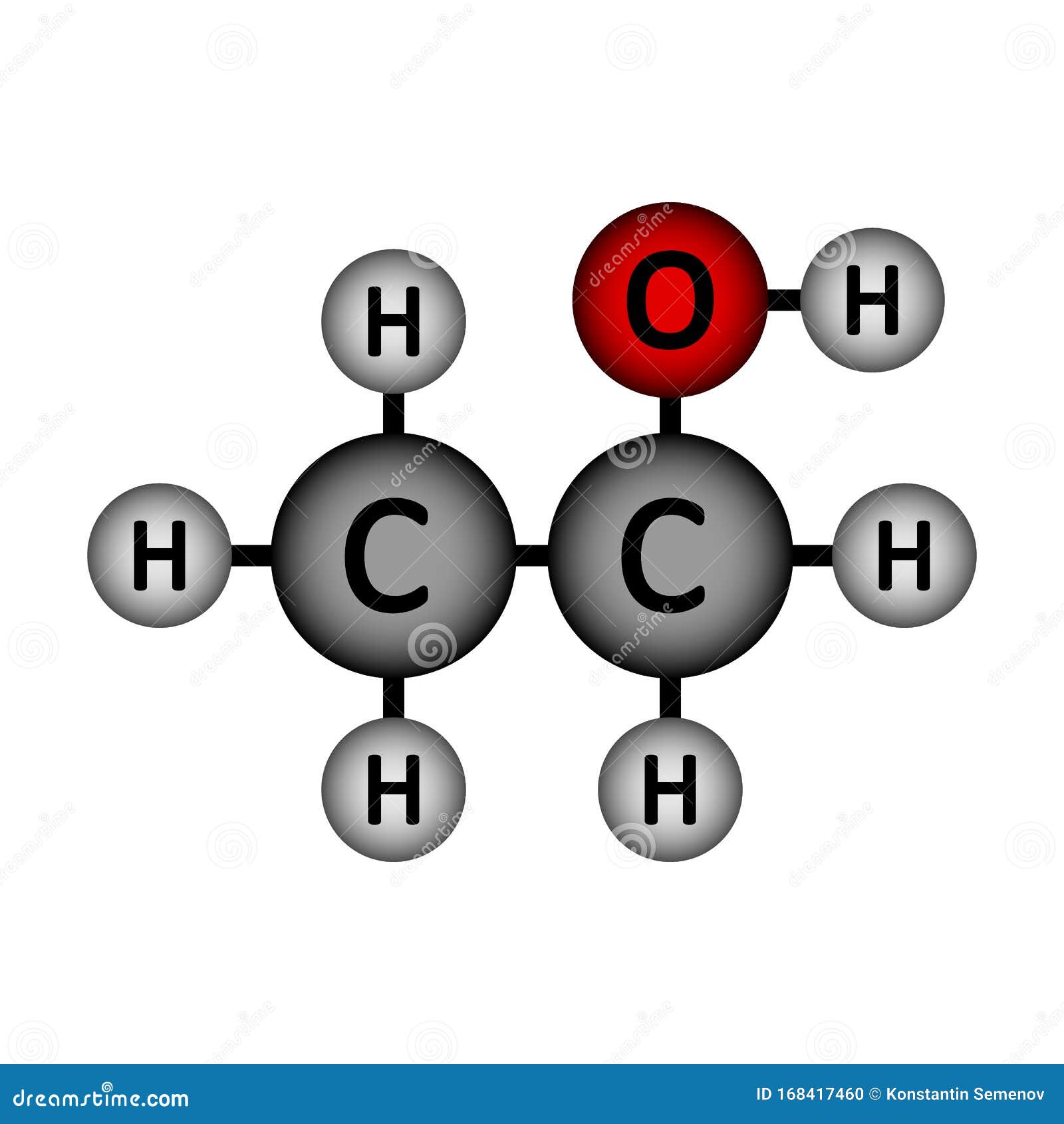 Ethanol molecule icon stock illustration. Illustration of structure ...