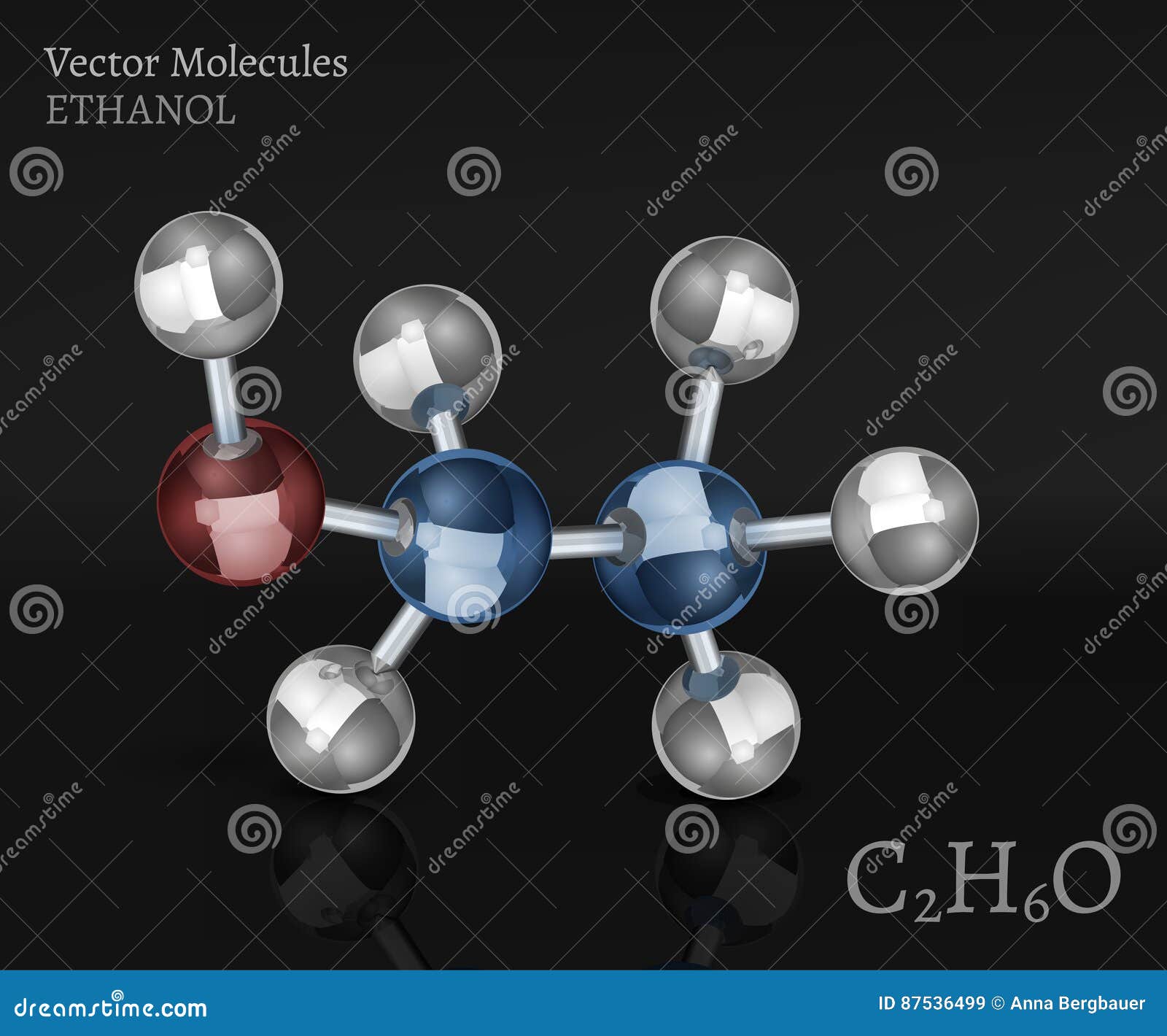 Ethanol Molecule Image stock vector. Illustration of physics - 87536499
