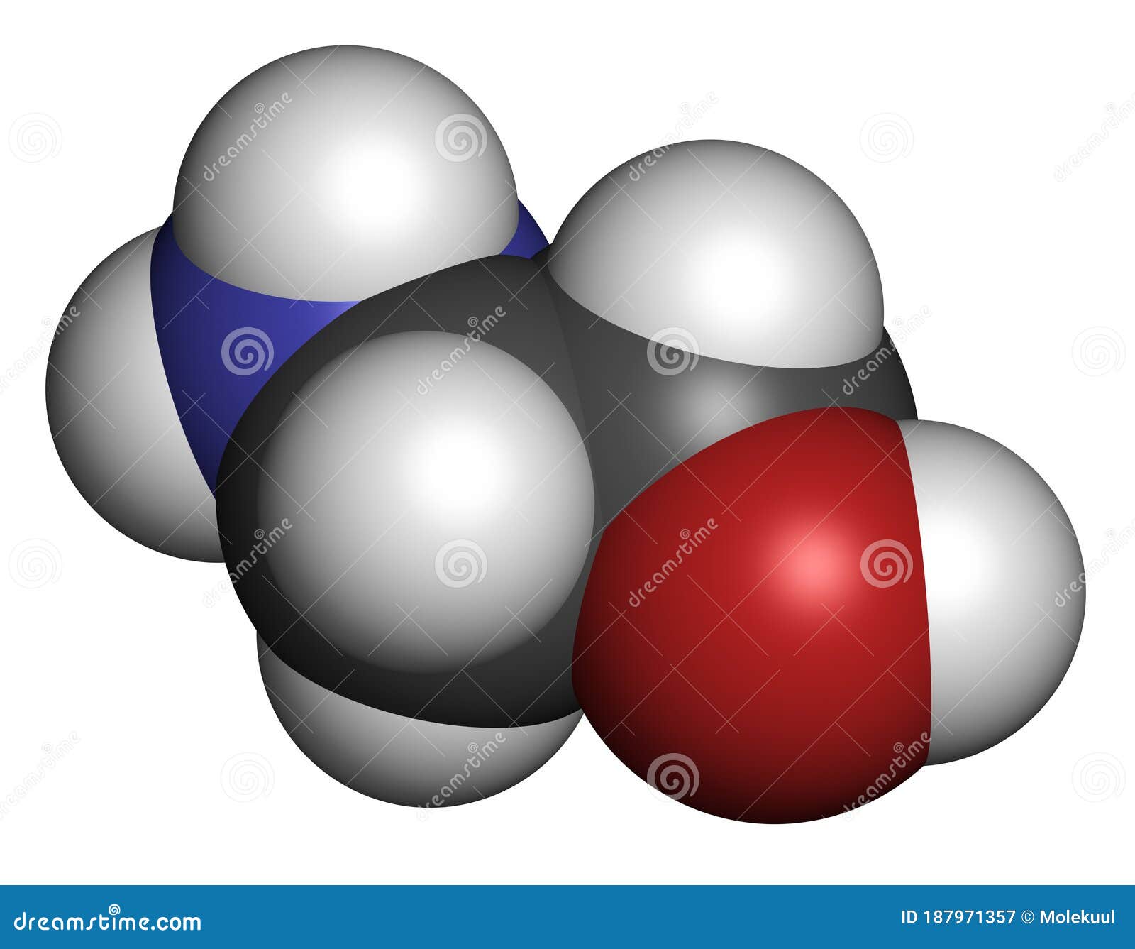 Ethanolamine 2-aminoethanol Molecule. Stock Illustration - Illustration ...
