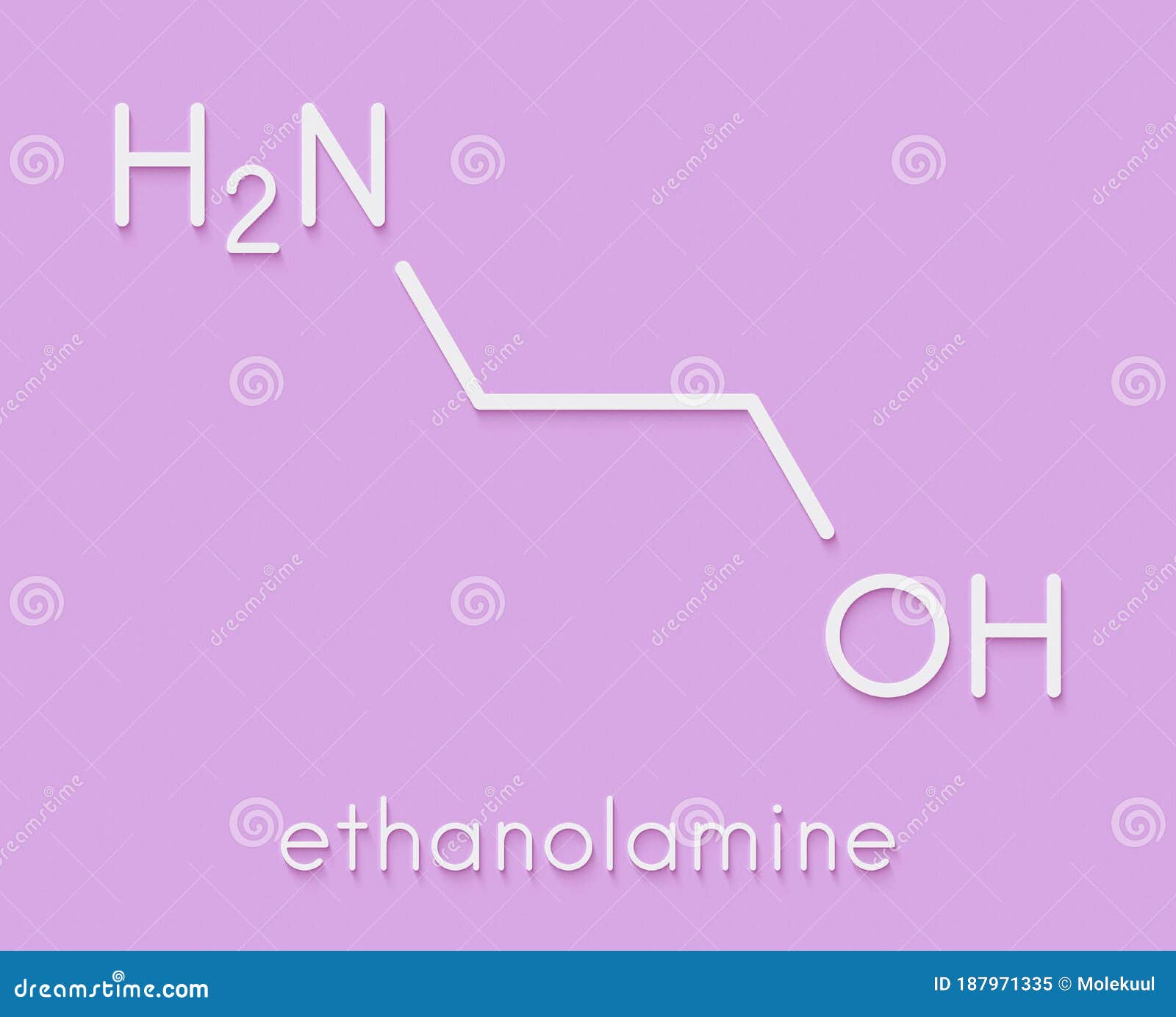 Ethanolamine 2-aminoethanol Molecule. Skeletal Formula. Stock ...