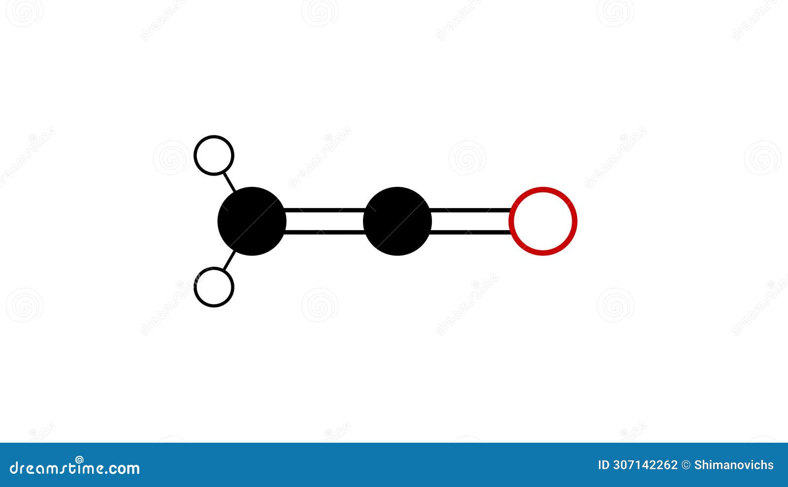 Ethenone Molecular Structure 3d, Flat Model, Ketene, Structural ...