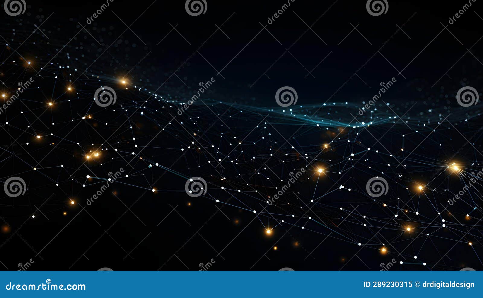 Blurred Data Technology Background in Black Colors. Network of ...