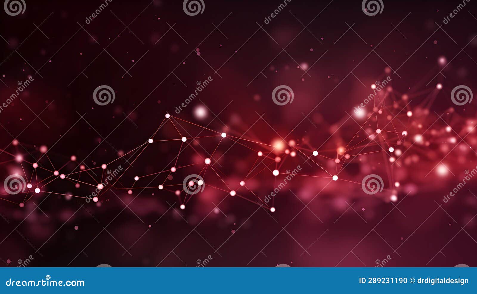Blurred Data Technology Background in Burgundy Colors. Network of ...