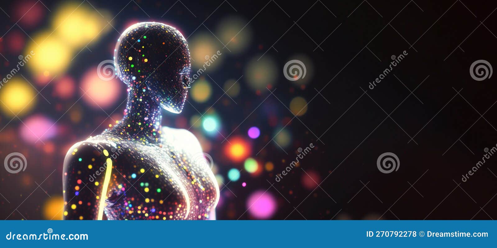 Ethereal Artificial Intelligence Avatar. Glowing Data Particles Stock ...