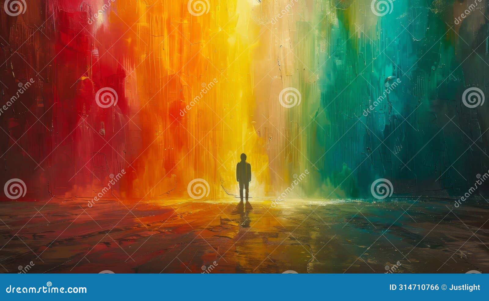 An Ethereal Being with a Translucent Body Stands before a Glowing ...