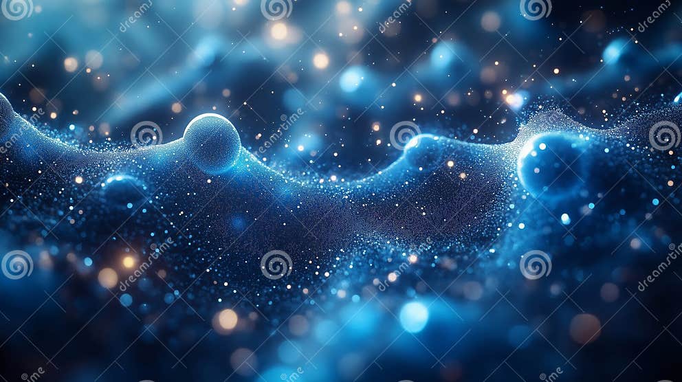 Ethereal Blue Bubble Texture with Shimmering Particles Stock Image ...