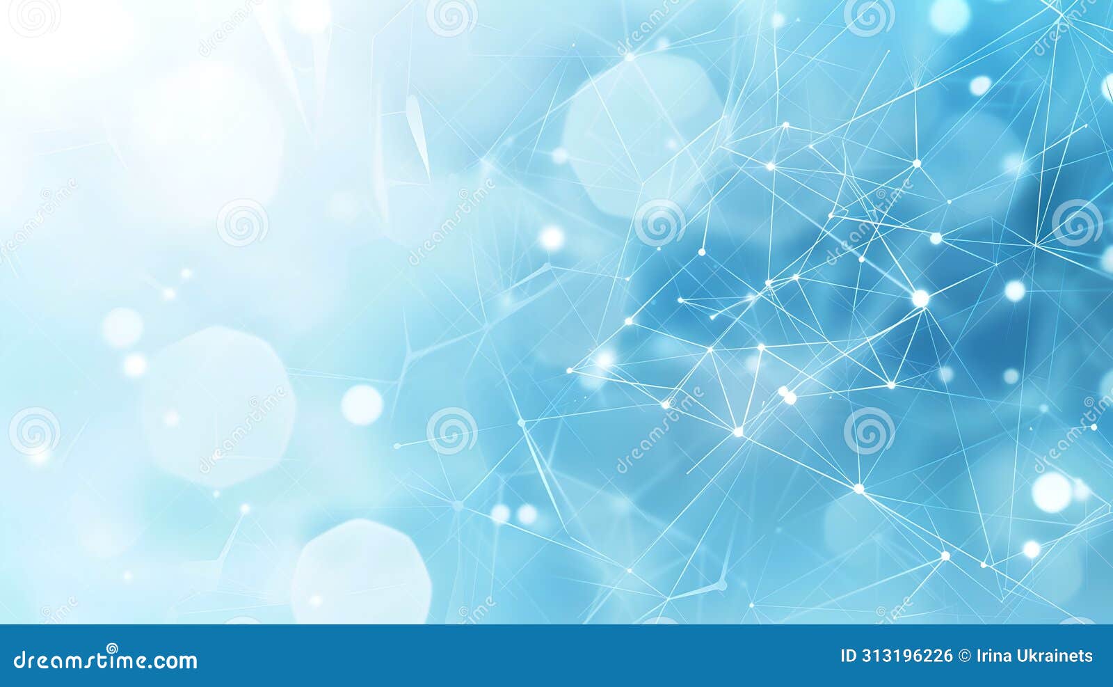 Abstract Light Blue Network Background, Soft Bokeh, Modern Digital ...