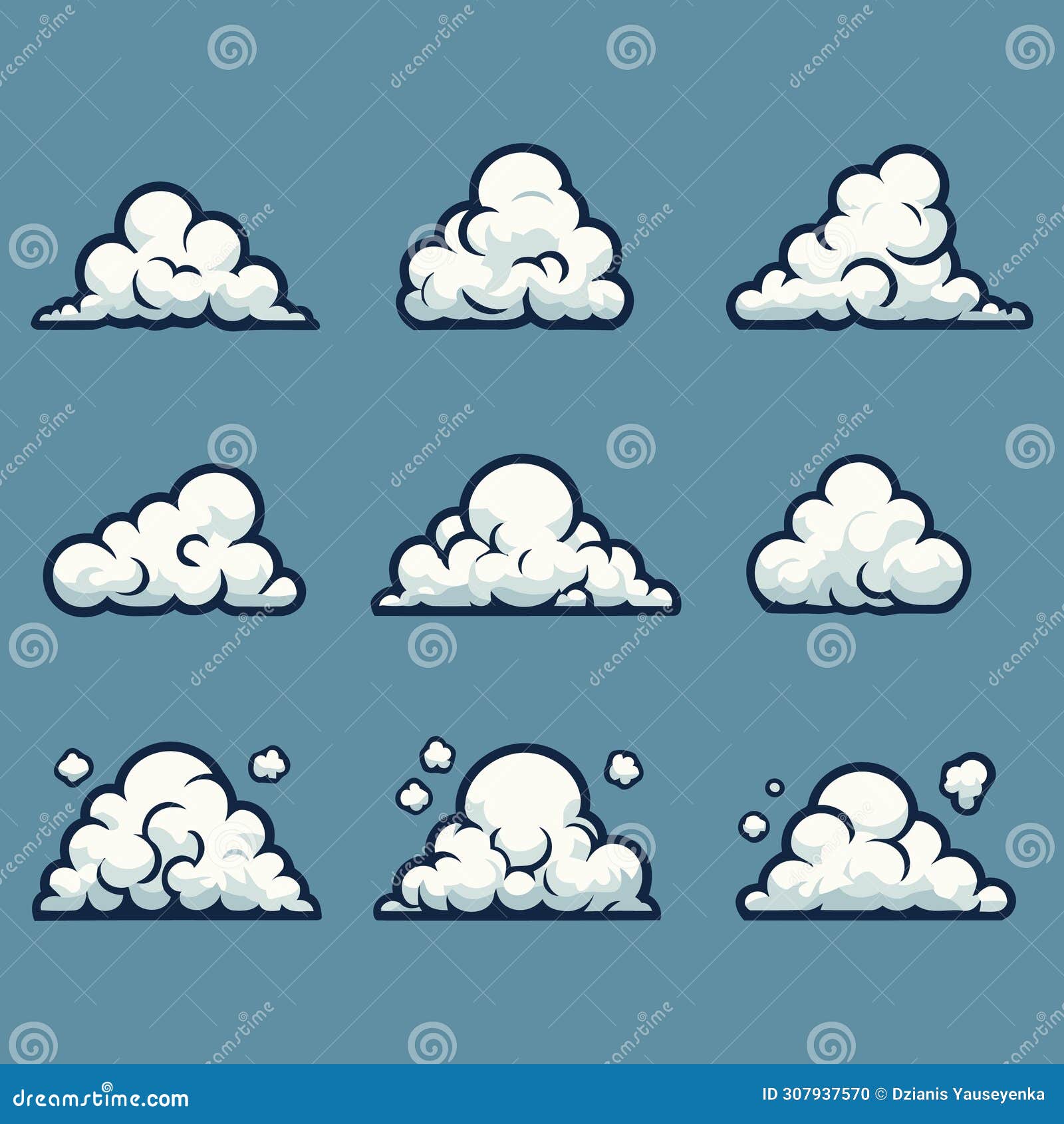 Ethereal Cloud Cluster Collection Stock Vector - Illustration of ...