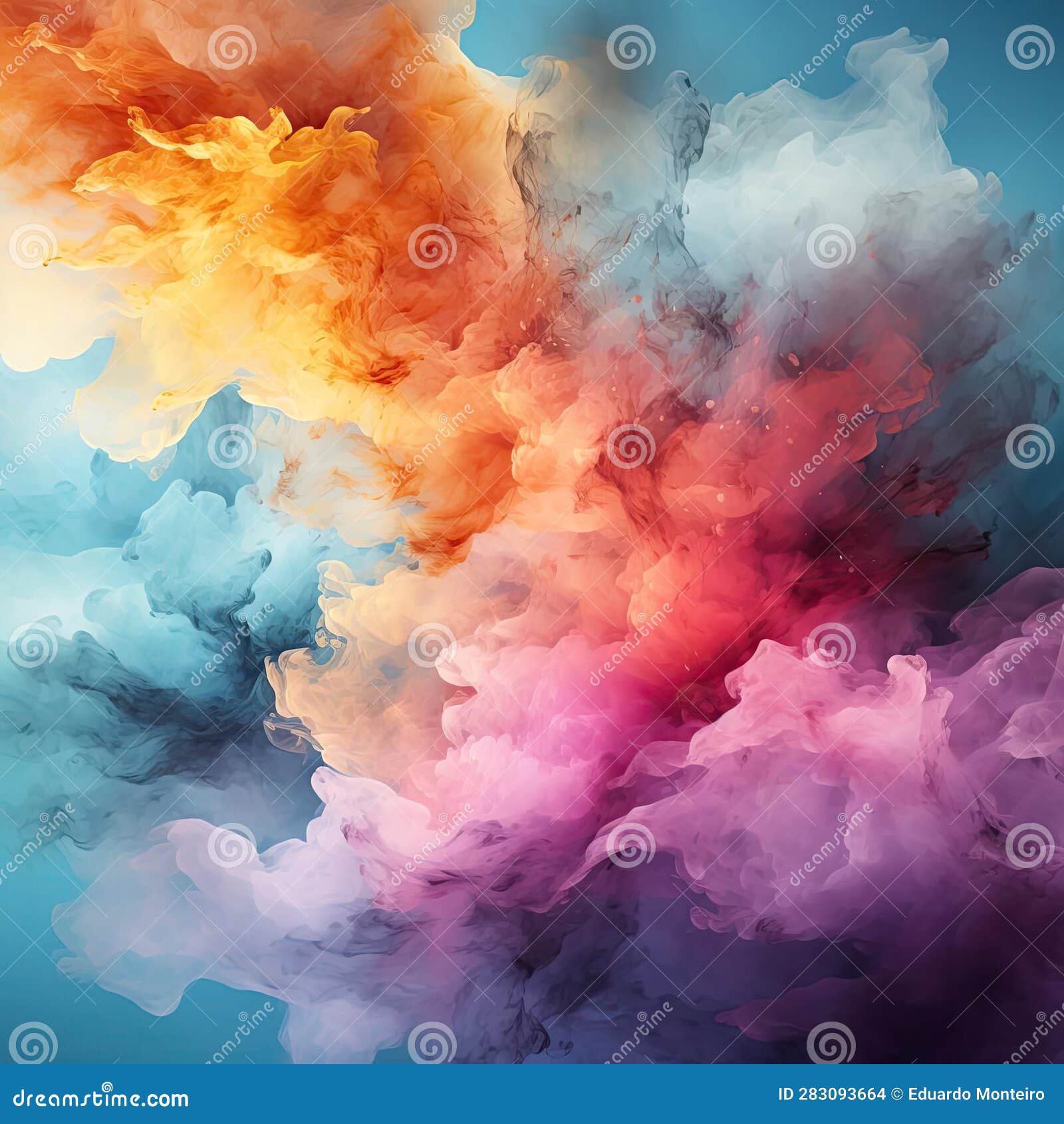 Ethereal Colorful Wispy Smoky Billowing Background Image Stock Photo ...