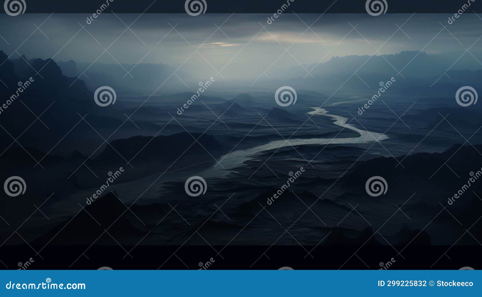 Ethereal Dark Landscape: Zbrush-inspired River in Desertwave Style ...