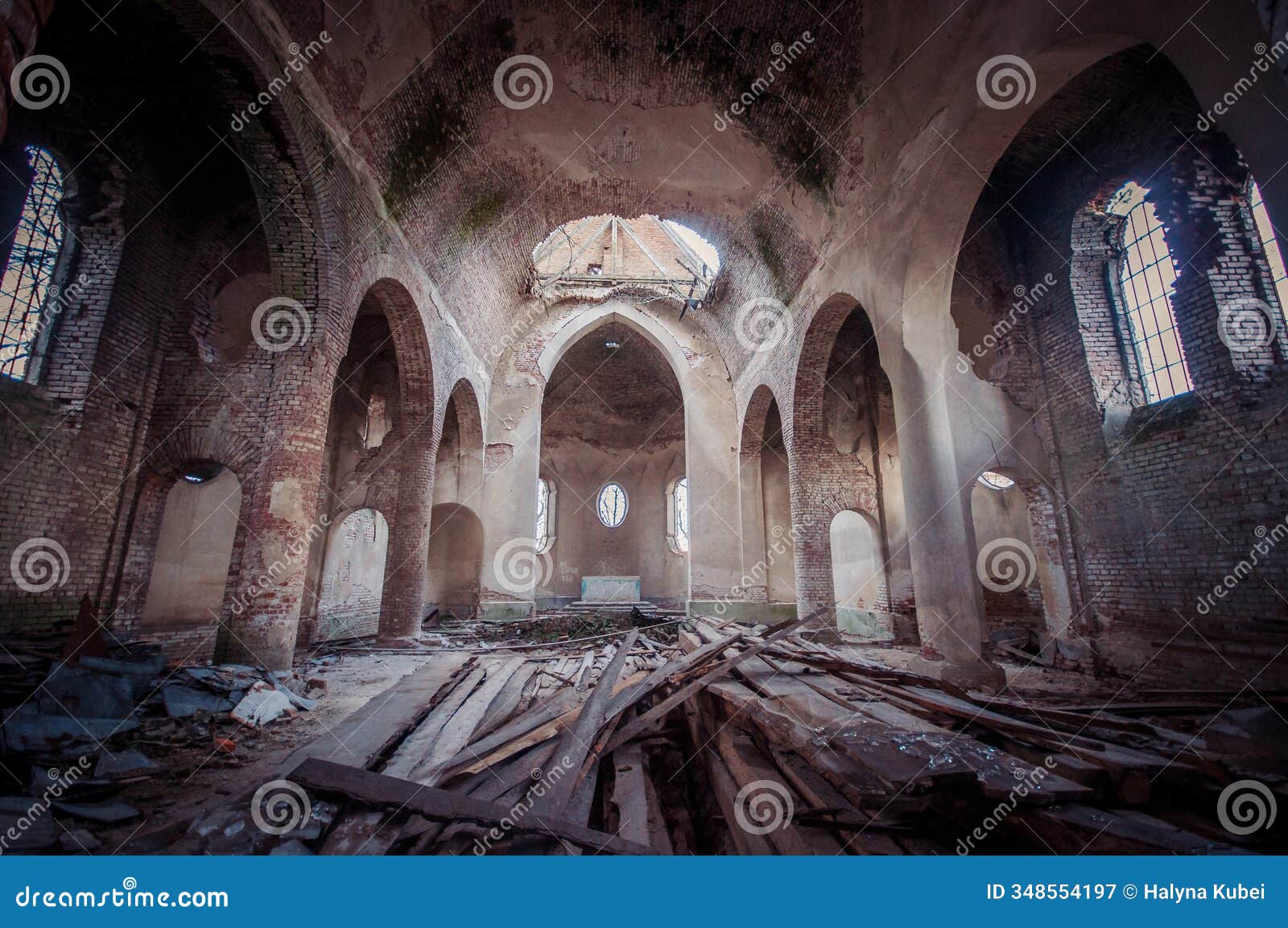 Ethereal Decay: a Glimpse Inside Abandoned Gothic Ruins Stock Image ...