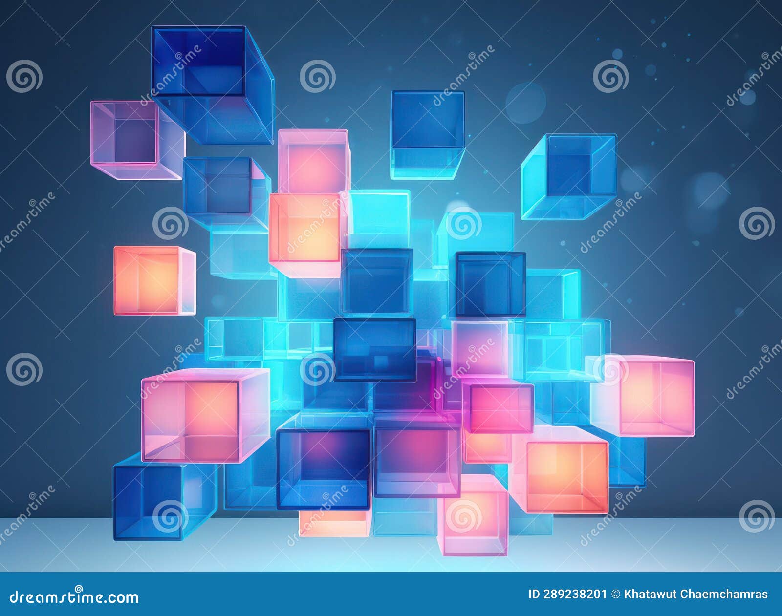 Ethereal Dimensions: Abstract 3D Geometric Squares Unveiling Multiverse ...