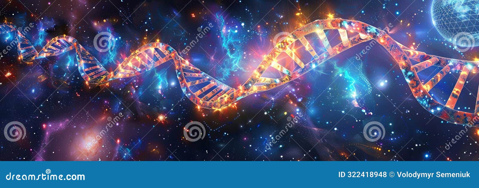 DNA Helix Floating Over The Slide Of Microscope Stock Illustration ...