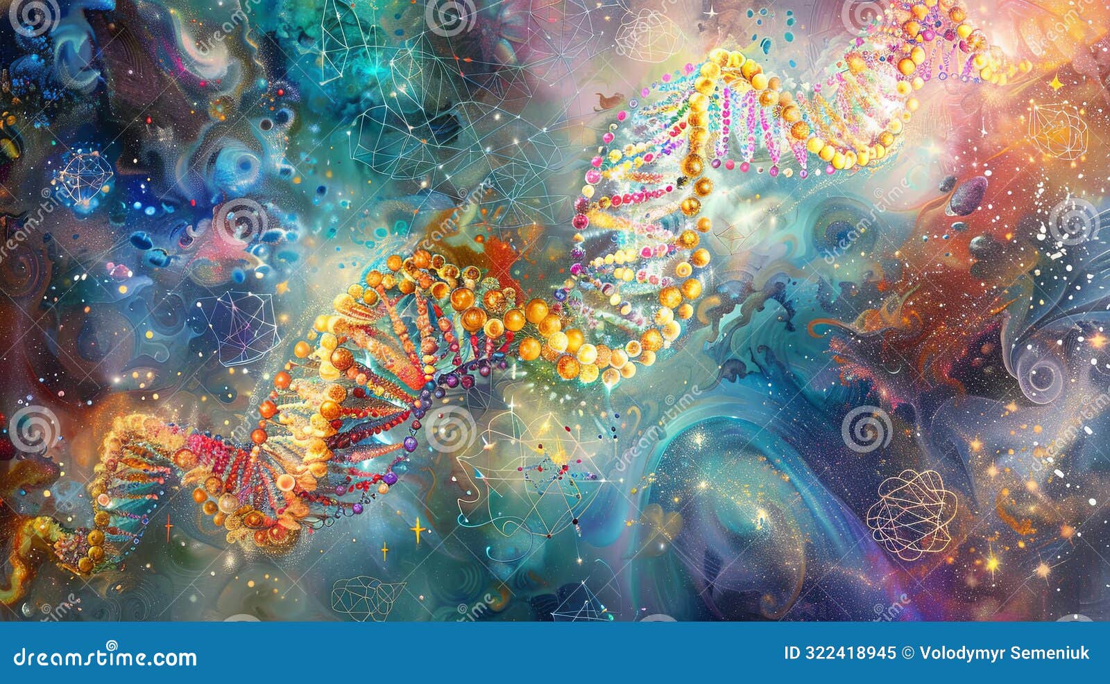 DNA Helix Floating Over The Slide Of Microscope Stock Illustration ...