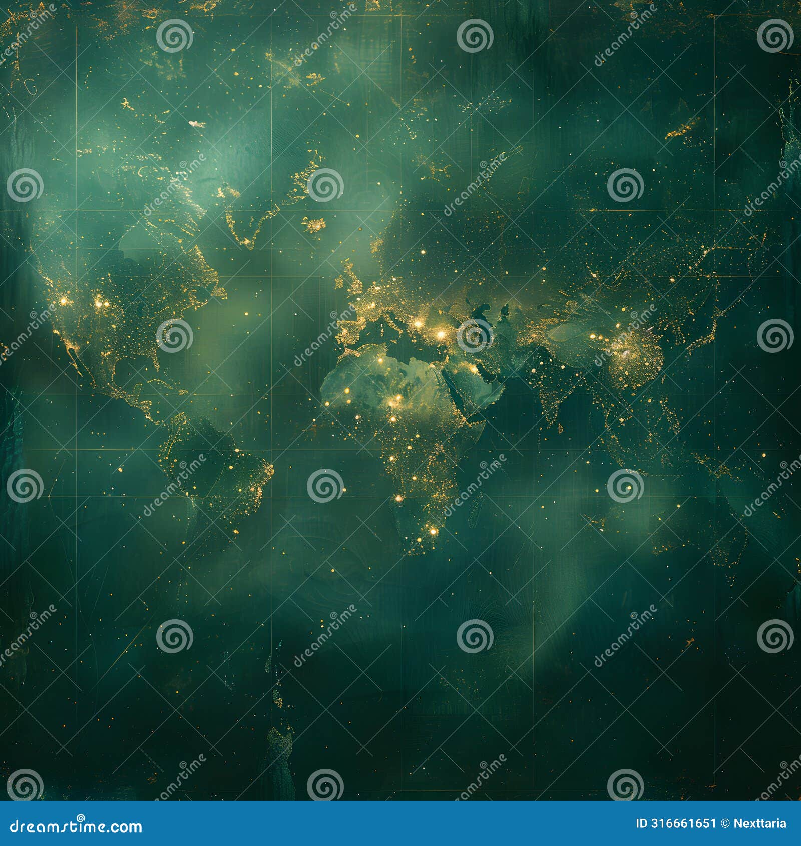 Ethereal Earth: Digital Map on Blank Canvas Stock Illustration ...