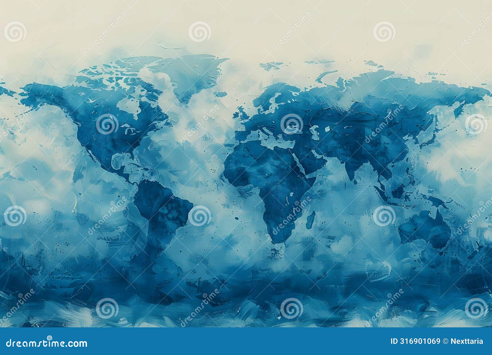 Ethereal Earth Map Illustration Stock Illustration - Illustration of ...