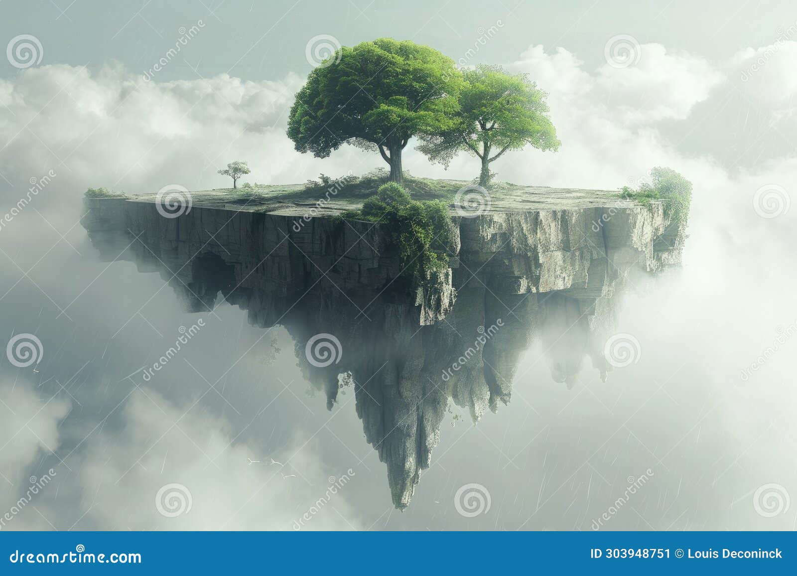 Ethereal Eden: Floating Islands in the Void Stock Illustration ...