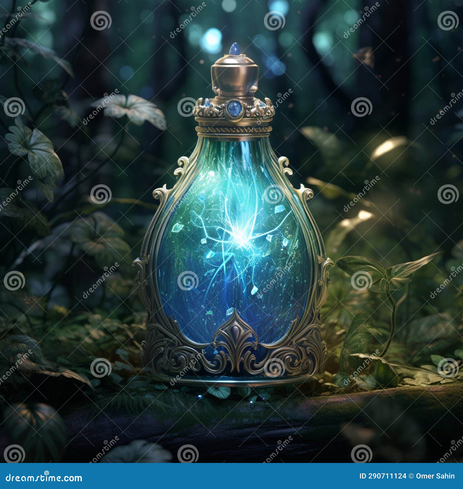 Ethereal Elixir - a Mysterious Fantasy Potion Stock Illustration ...