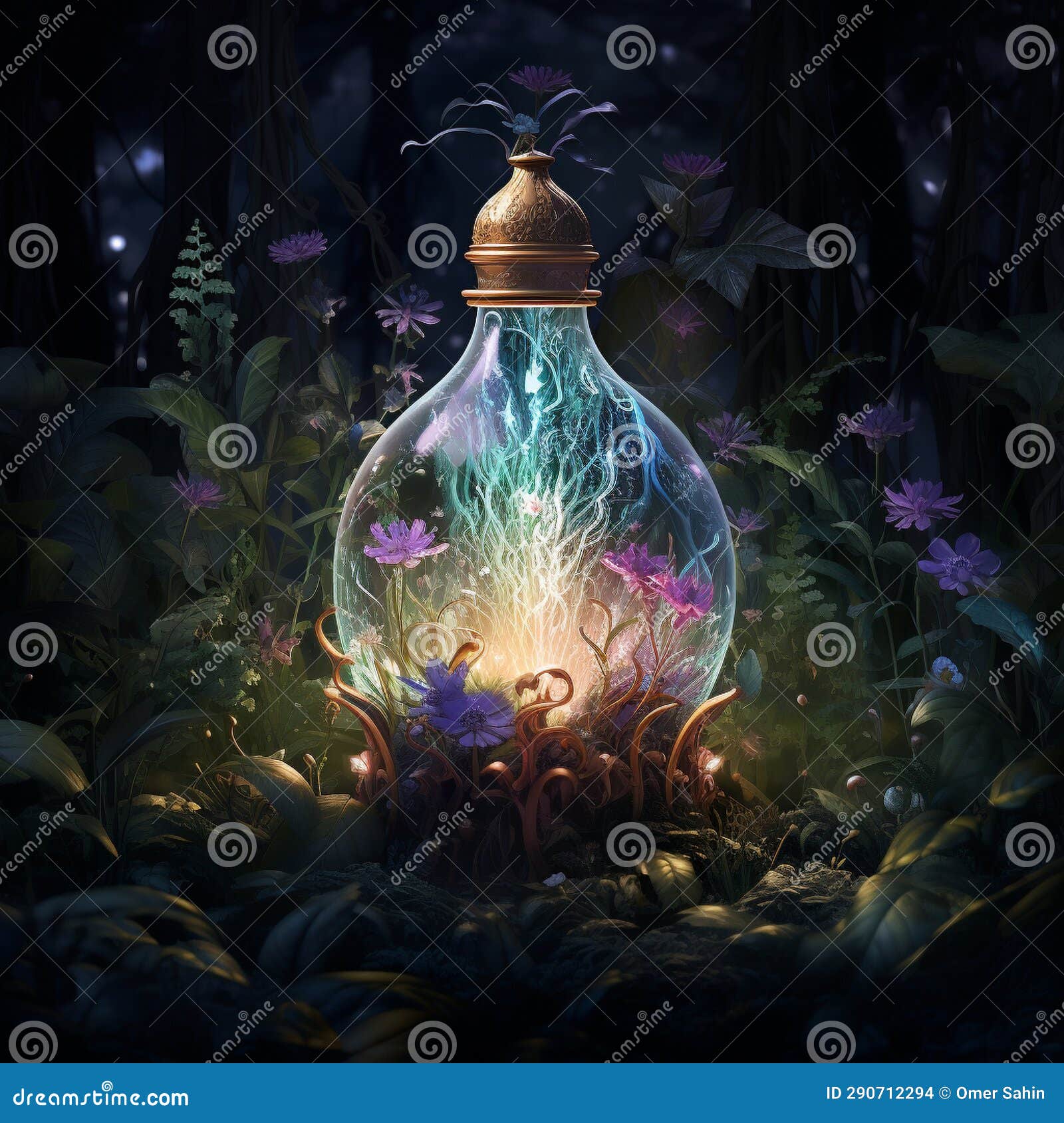 Ethereal Elixir - a Mysterious Fantasy Potion Stock Illustration ...