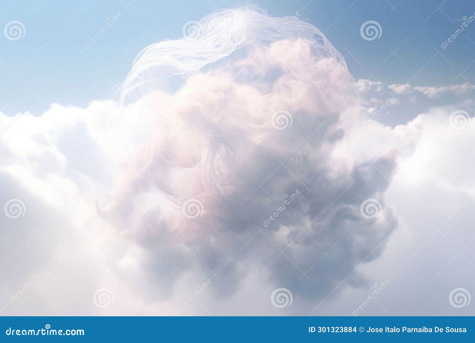 Ethereal Femininity Wispy Clouds Forming the Stock Illustration ...