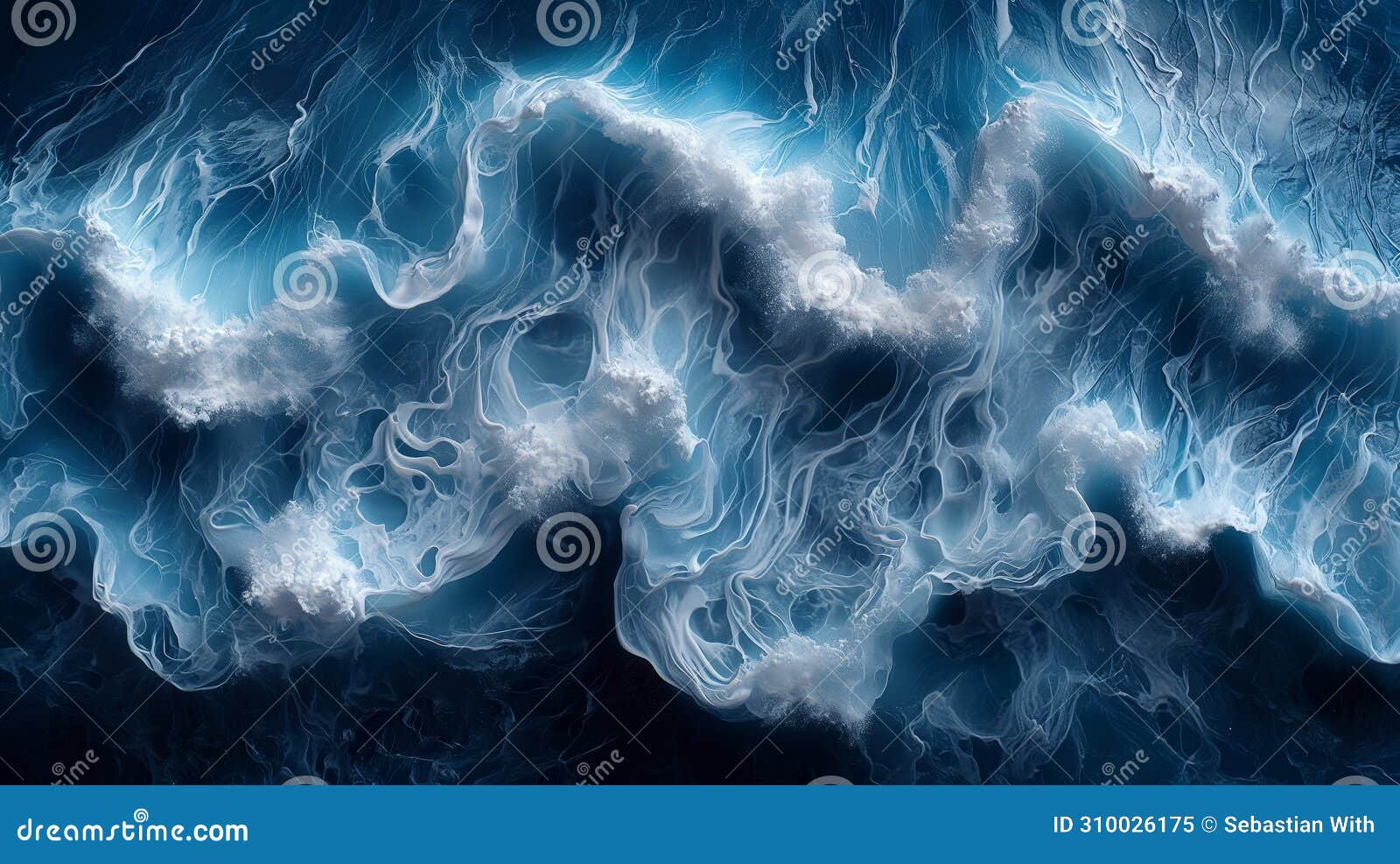 Ethereal Flow: Abstract Waves in Shades of Blue Stock Image - Image of ...