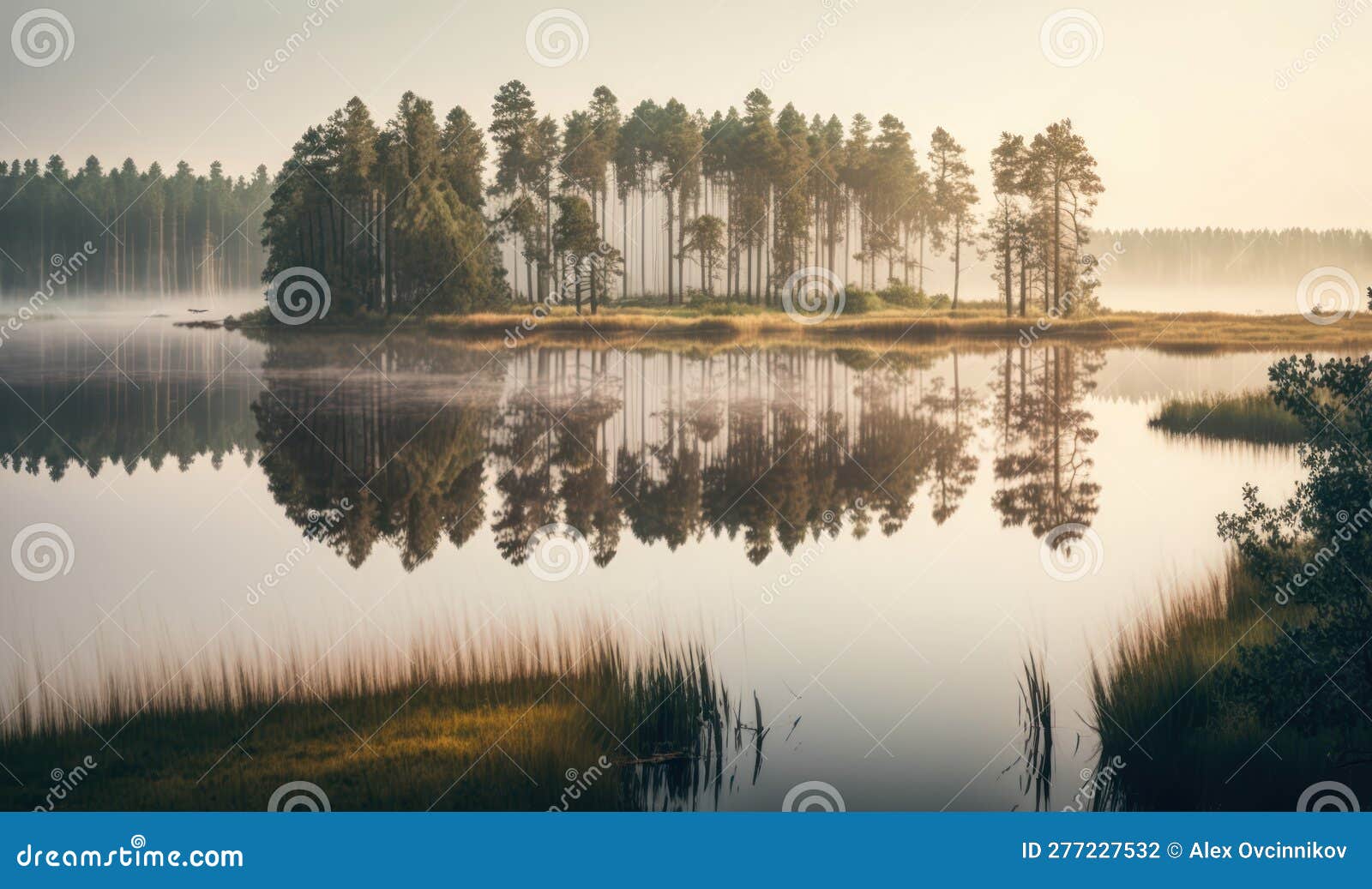 Ethereal Forest Lake Panorama for Dreamy Backgrounds. Stock ...
