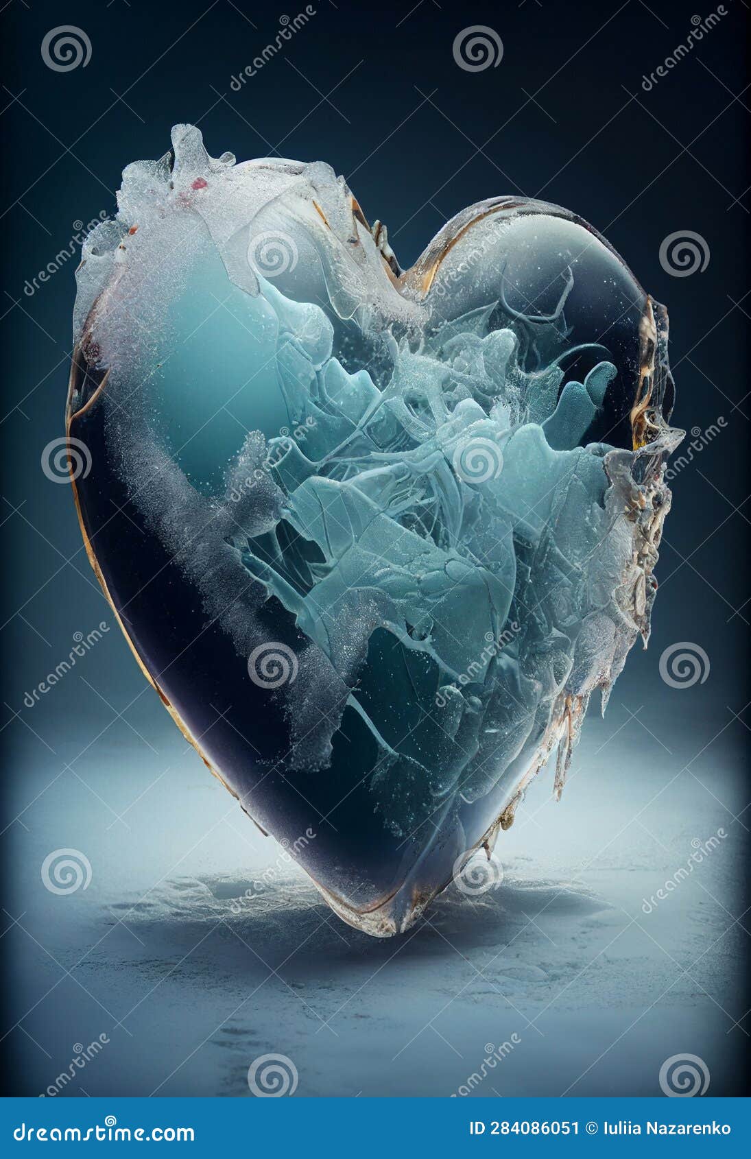Ethereal Frosty Heart. AI Generated Stock Illustration - Illustration ...