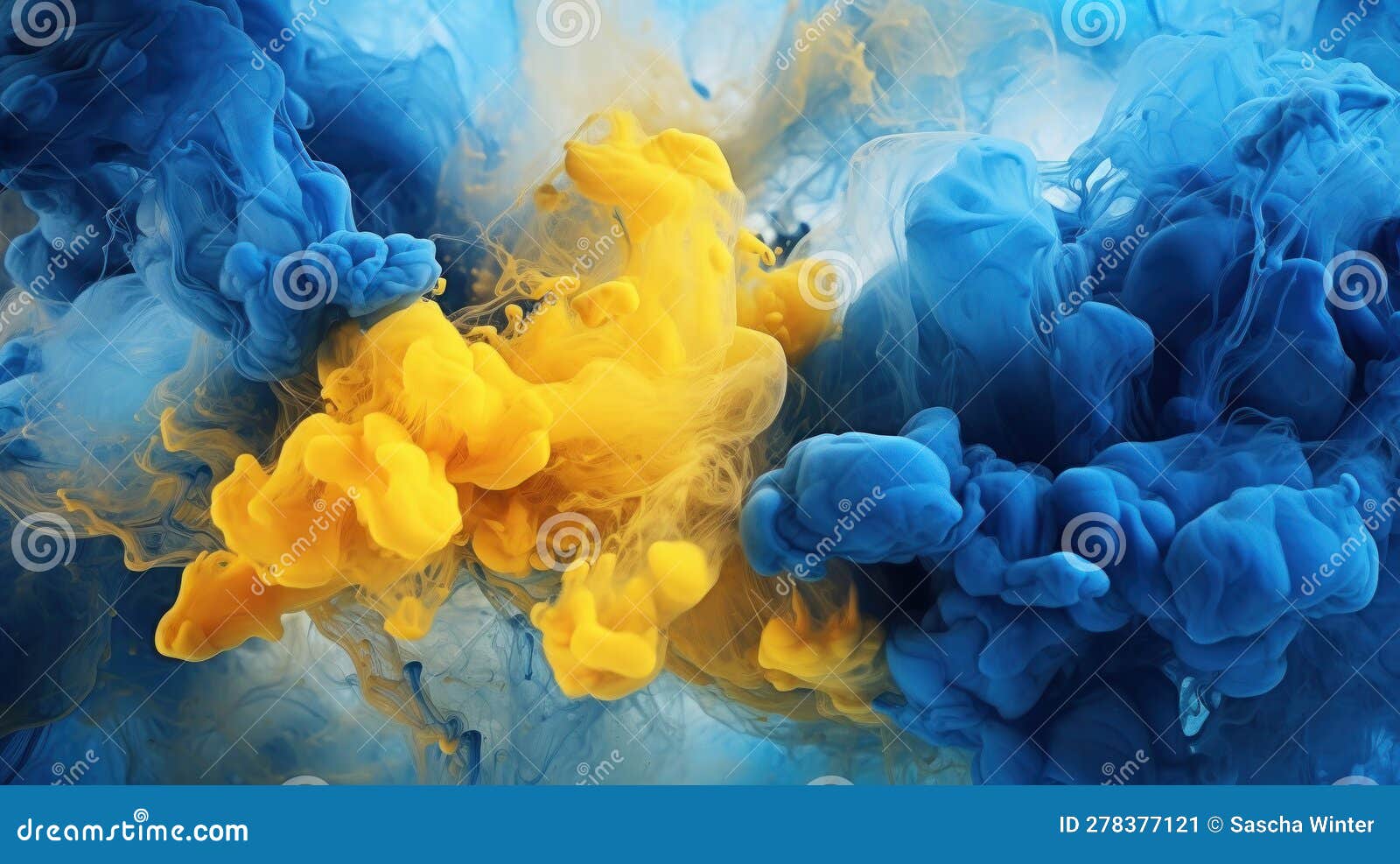 Ethereal Fusion: a Captivating Dance of Yellow and Blue Stock ...