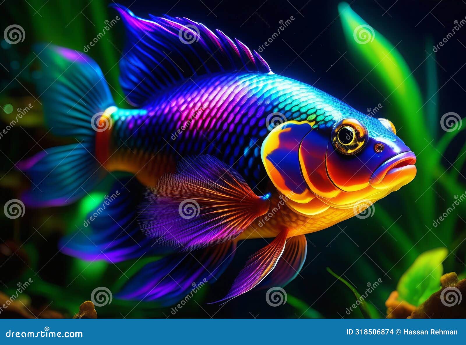 The Ethereal Glow of a Magnificent Marine Marvel Stock Illustration ...