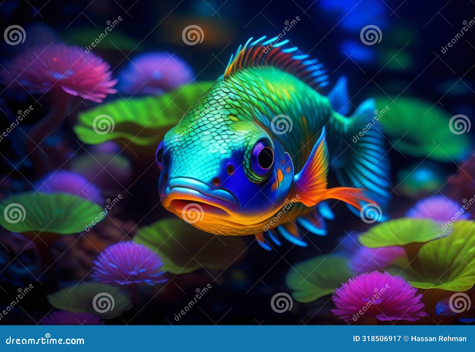 The Ethereal Glow of a Magnificent Marine Marvel Stock Illustration ...