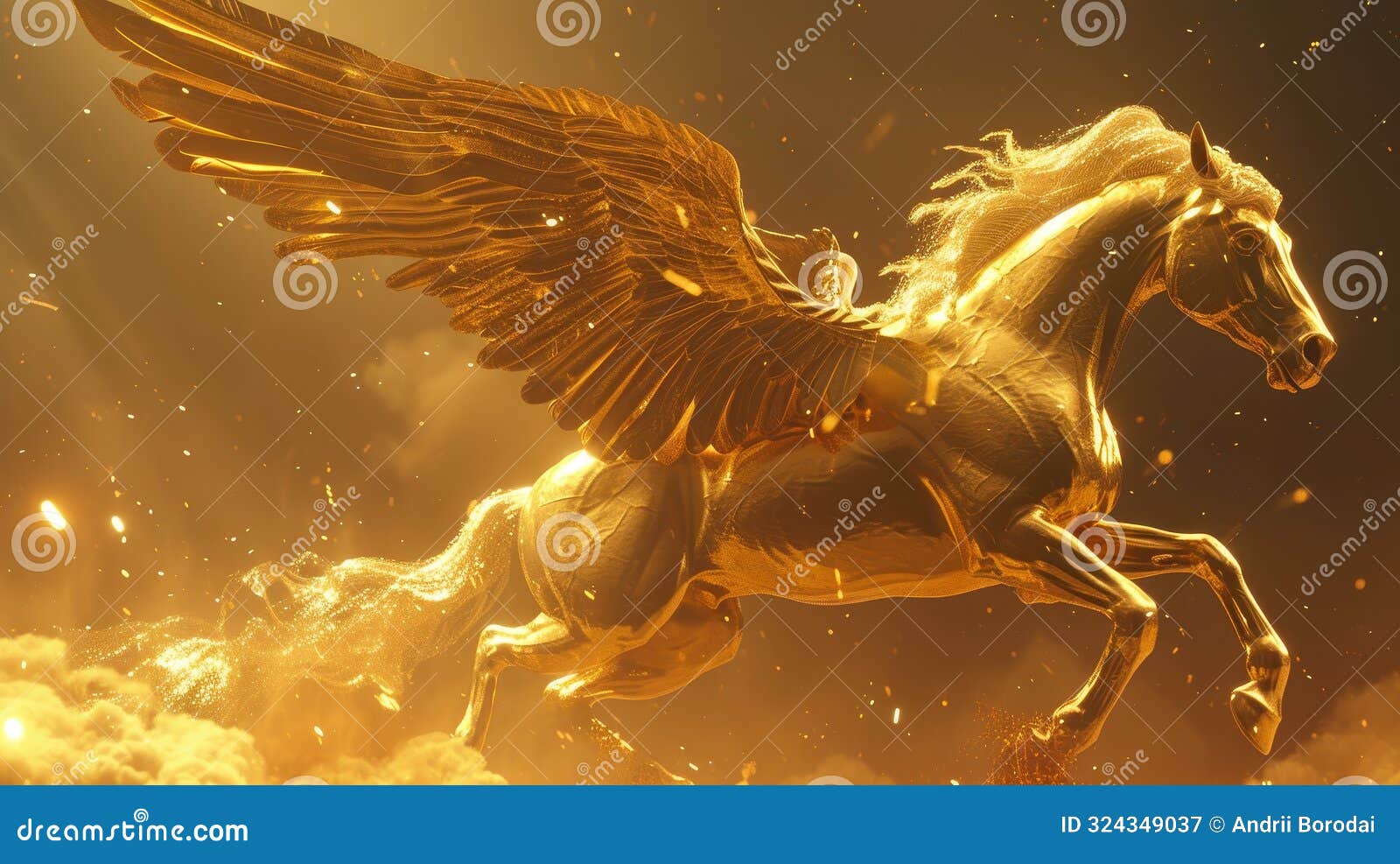 Golden Stallion Emblem On Black Cartoon Vector | CartoonDealer.com ...