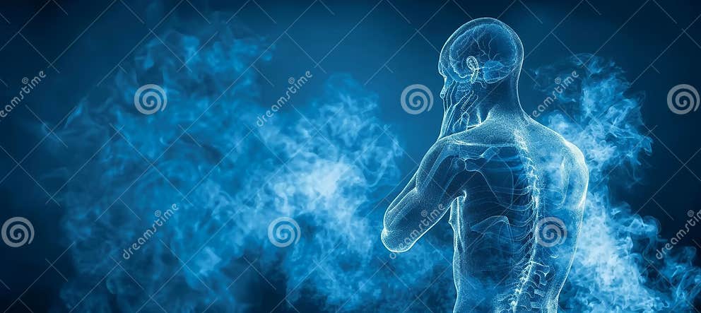 Ethereal Human Shaped Smoke on Dark Background, Ideal for Creative ...