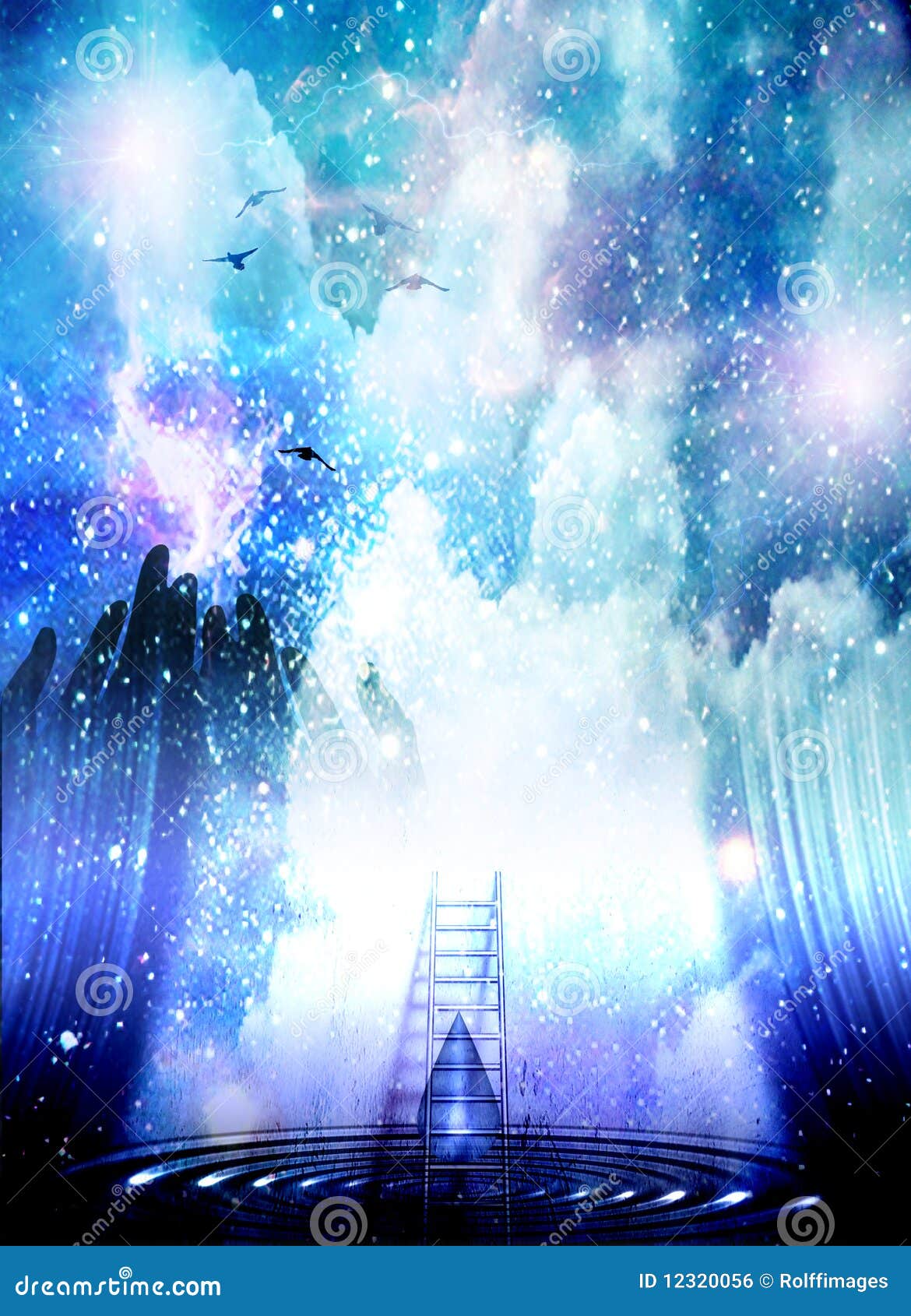 Ethereal Landscape stock illustration. Illustration of constellation ...