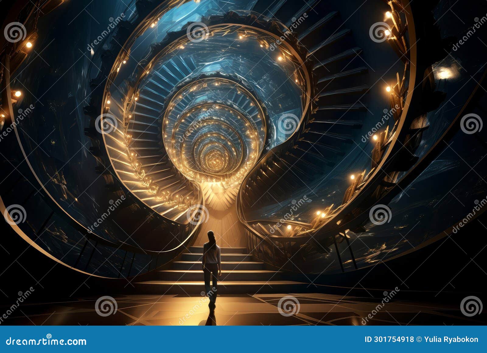 Ethereal Magical Infinite Staircase. Generate Ai Stock Photo - Image of ...