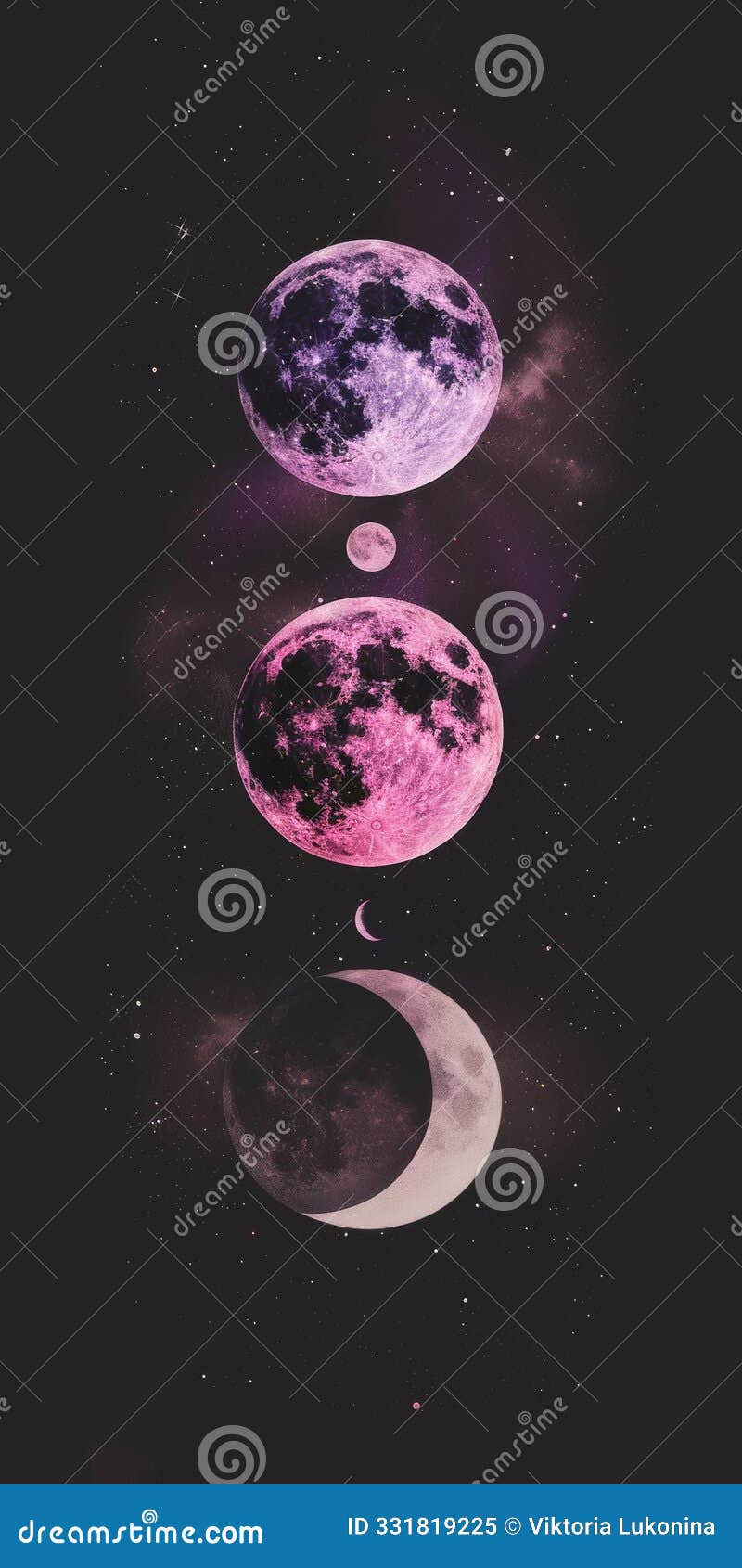 Ethereal Moon Cascade stock image. Image of design, phases - 331819225