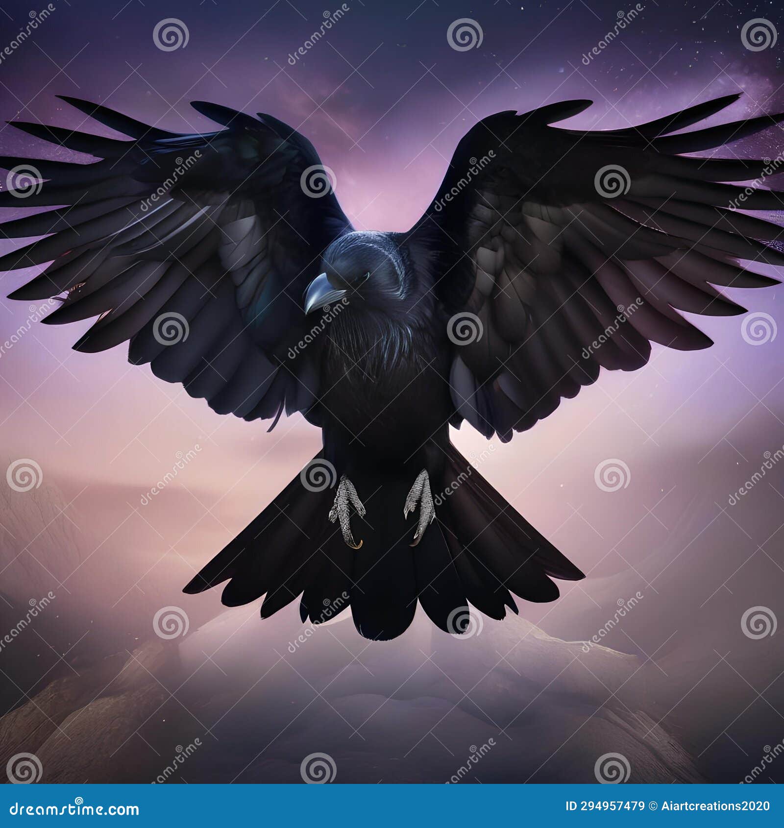 An Ethereal, Multi-dimensional Raven with Eyes that See into Parallel ...